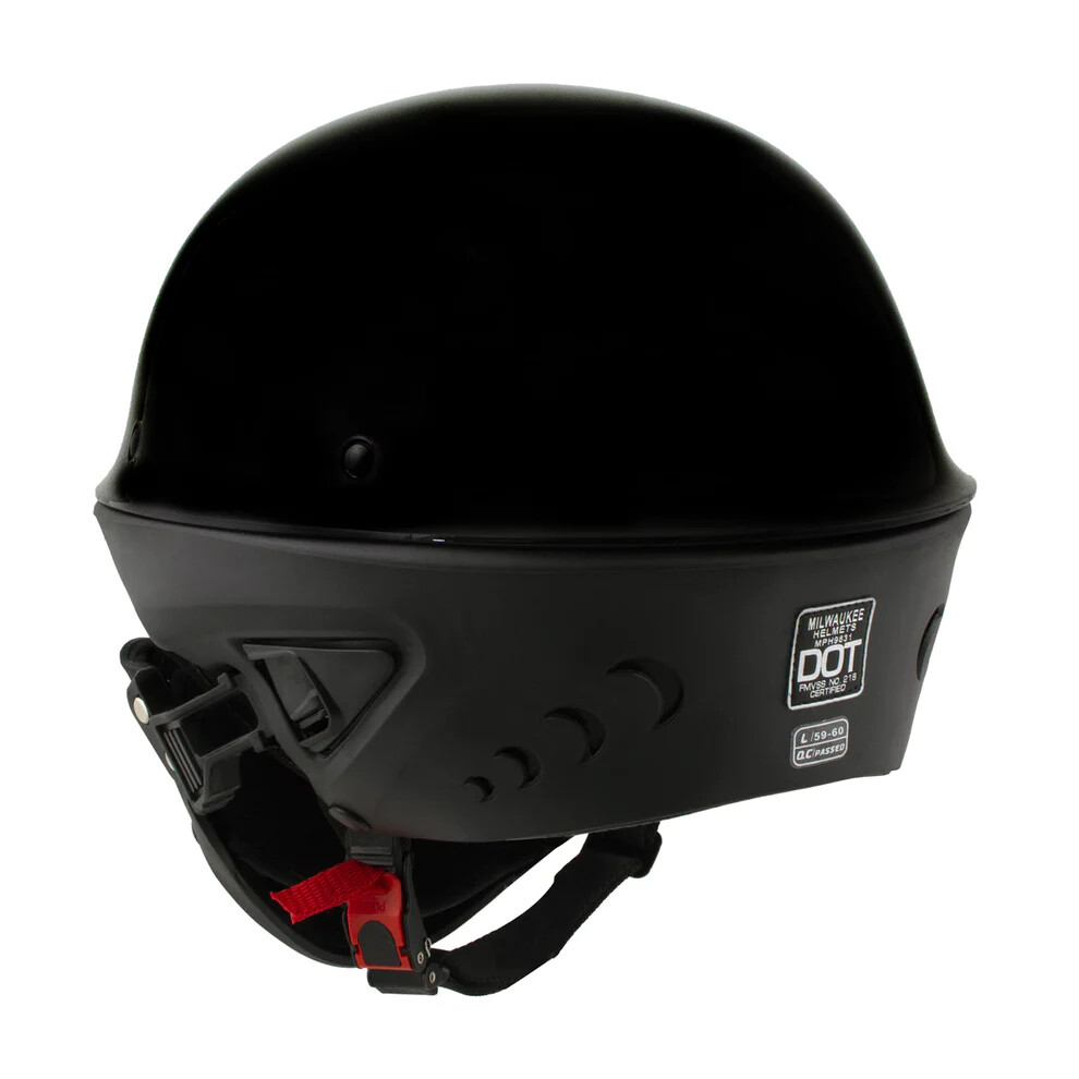Milwaukee Helmets 9831 Rascal 3/4 Open Face Gloss Black 2 in 1 ...