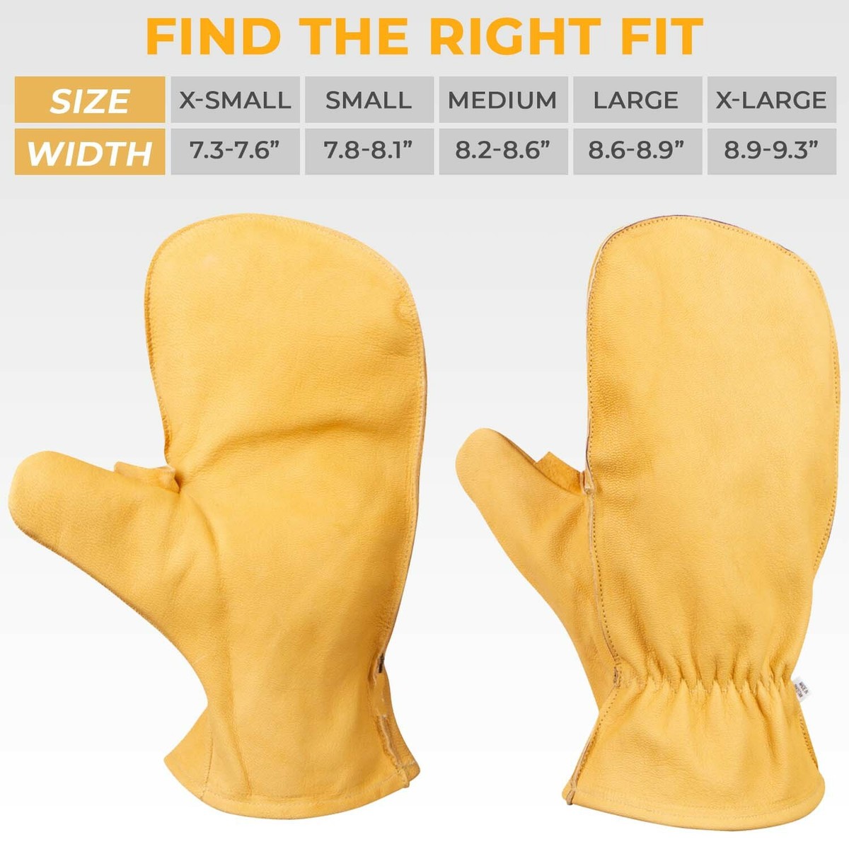 Winter Work Gloves Chopper Mittens Leather Goatskin Sherpa Lined - Mens ...