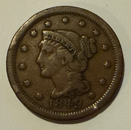 1849 Braided Hair Large Cent | eBay