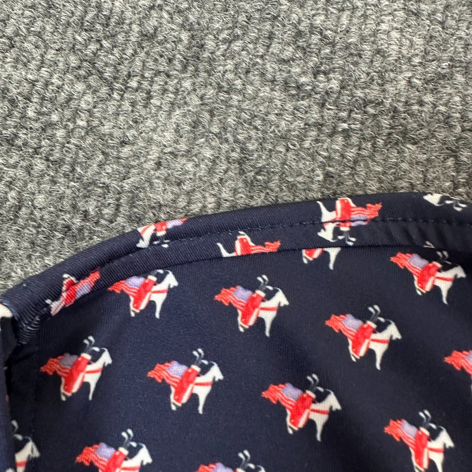 Rhoback Men's Performance Polo The Goat Caddy USA Flag Medium EUC | eBay