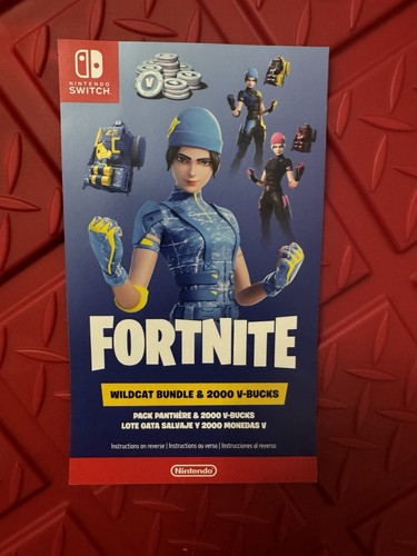 Nintendo Switch Fortnite WildCat Bundle USA CODE card + 2000 vbucks ...