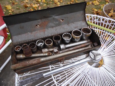 VINTAGE 3/4" DRIVE TOOL SET LARGE Sockets, Williams, New Britian ...