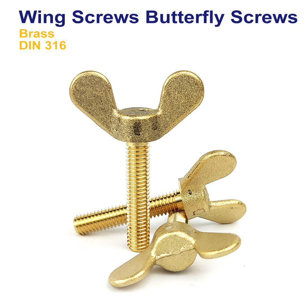 M6 - 6mm BUTTERFLY WING BOLTS NUTS THUMB SCREWS BRASS - DIN 316 | eBay UK