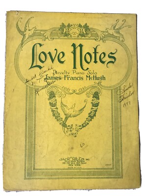 NOVELTY PIANO SOLO Love Notes JIMMY MCHUGH Jack Mills 1922 Scarce | eBay