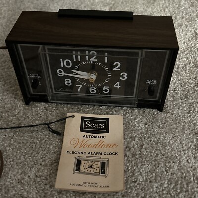 Vintage Sears Roebuck Tradition Analog Electric Alarm Clock READ AS IS ...