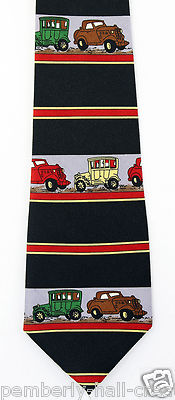 Antique Car Road Show Men's Necktie Cars Autos Ford Chevy Black Neck ...