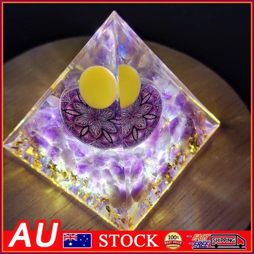 Purple with Stone Pyramid Crystals Chakra Energy Generator Ornaments | eBay
