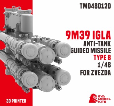 EVA MODEL 9M39 IGLA ANTI-TANK GUIDED MISSILE TYPE B 1/48 FOR ZVEZDA 3D ...
