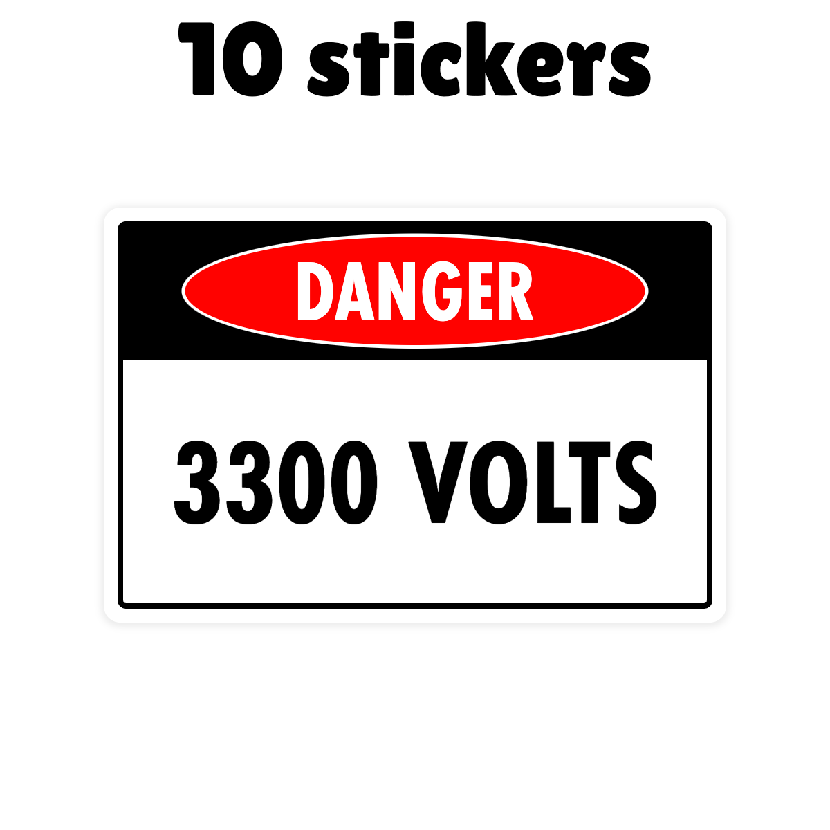 3300 Volts Danger Safety Sign Sticker Label Fade & Waterproof Vinyl ...