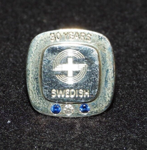 Tiffany & Co Swedish Medical Center 30 Year Pin Diamond Sapphire ...