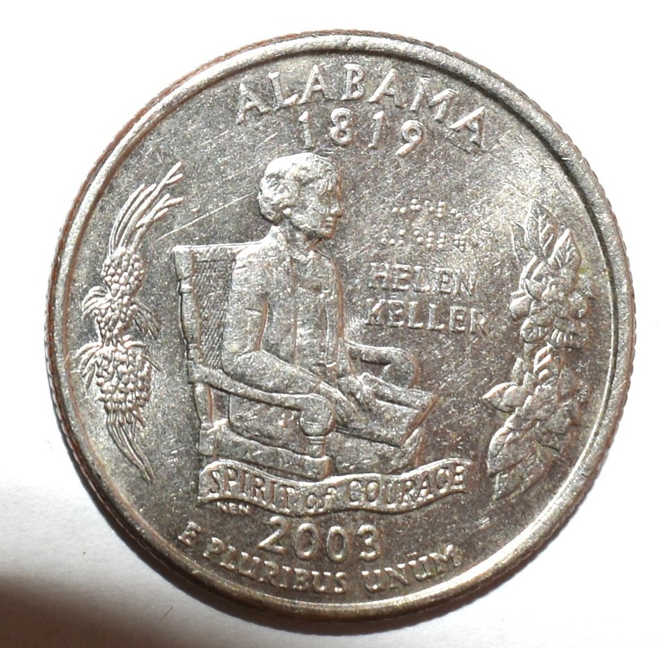 2003 P Hellen Keller Commemorative State Quarter Alabama Error | eBay