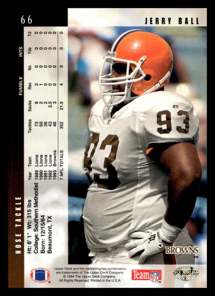 1994 Upper Deck #66 Jerry Ball Los Angeles Raiders | eBay