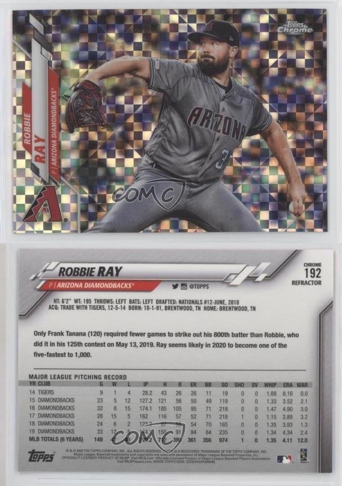 2020 Topps Chrome X-Fractor Robbie Ray #192 0c7g | eBay