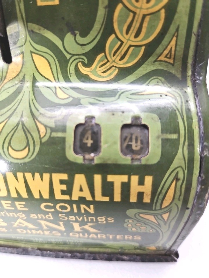 Vintage Tin Commonwealth Three Coin Registering & Savings Bank Tin Coin ...