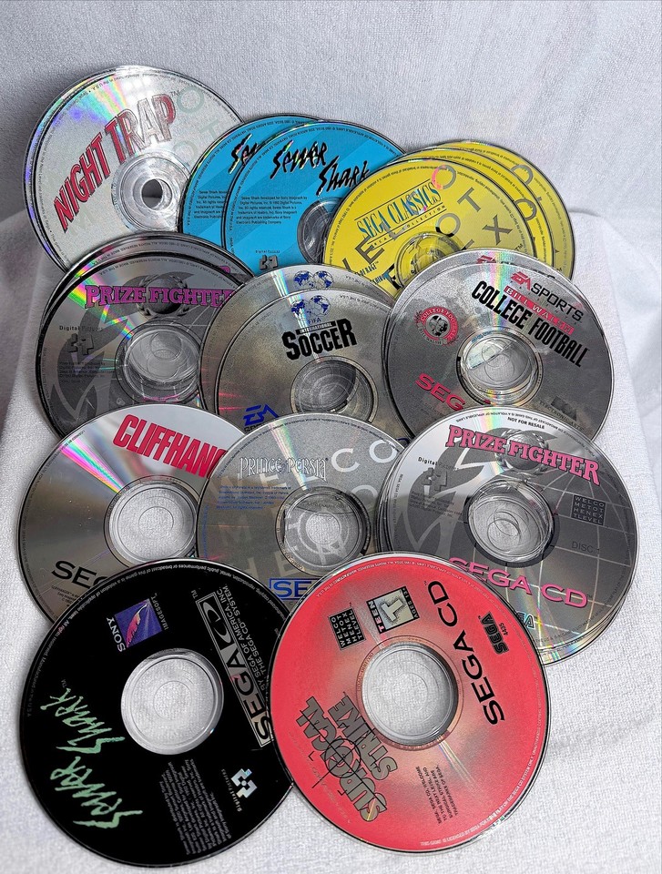 Lot Of 40+ Sega CD Loose Discs Needs Resurfaced Prize Fighter Football ...