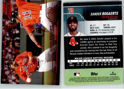 Xander Bogaerts 2022 Stadium Club Red #73 Red Sox | eBay