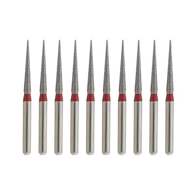 Dental Diamond Burs FG 850/016F Round End Taper Fine Grit Red High ...