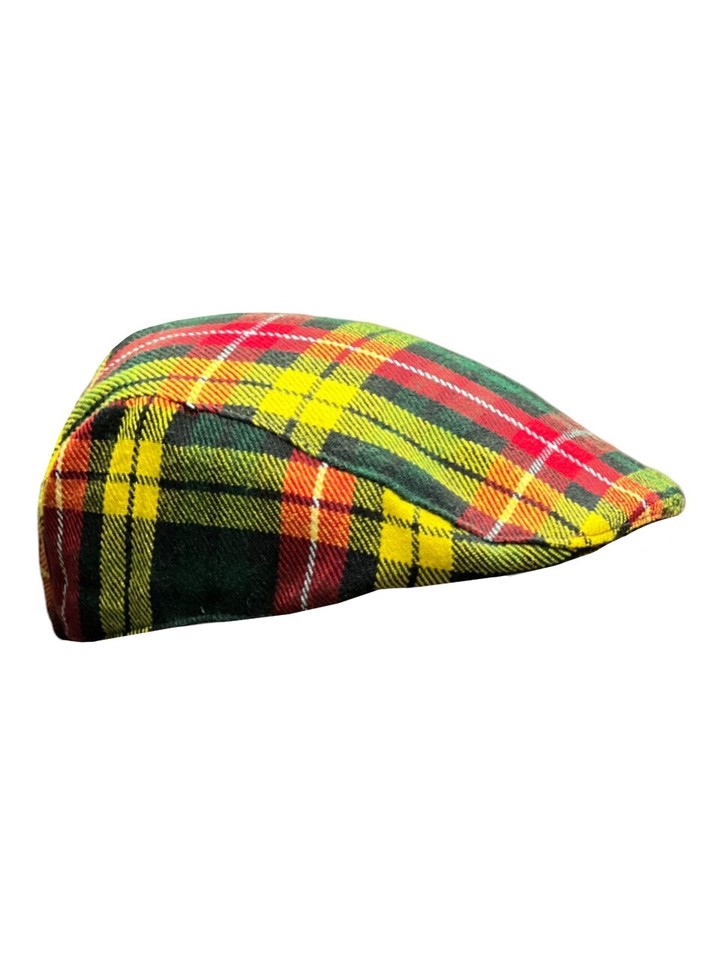 Scottish Men's Buchanan Tartan Flat Hat Elastic Fitting Tartan Cap | eBay