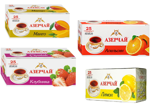 AzerCay Tea Mango Lemon Apple Orange Strawberry Азерчай NO GMO KOSHER ...
