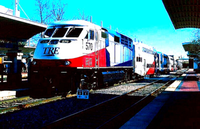 ORIGINAL KODACHROME SLIDE TRINITY RY EXP. F-59PHI #570 UNION STA ...