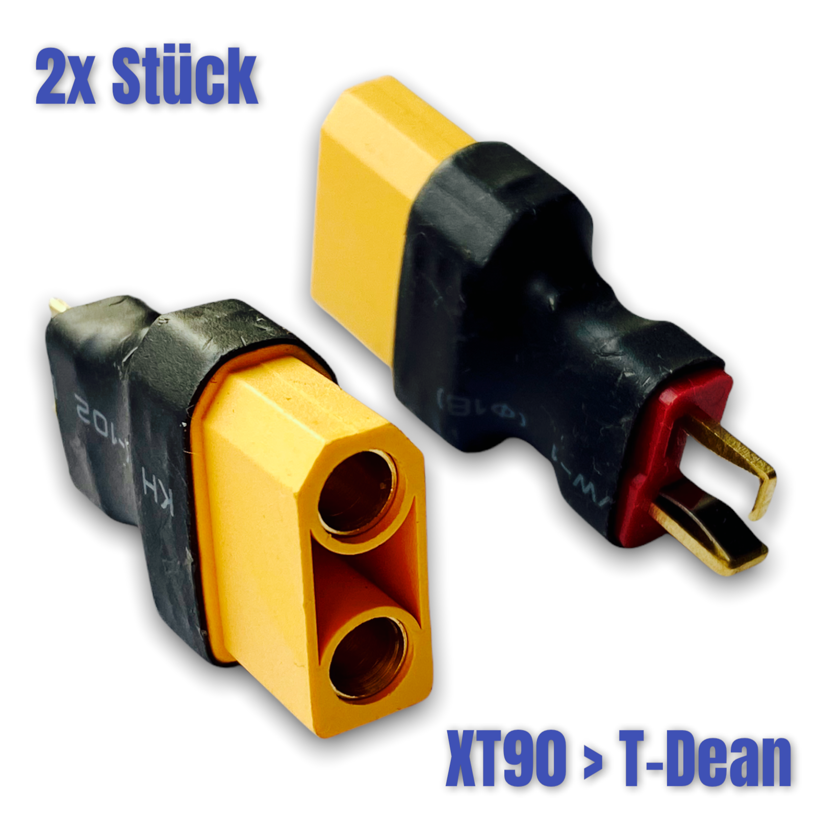 2x Adapterkabel Adapterstecker XT90 Buchse auf Dean Stecker T-Plug ...