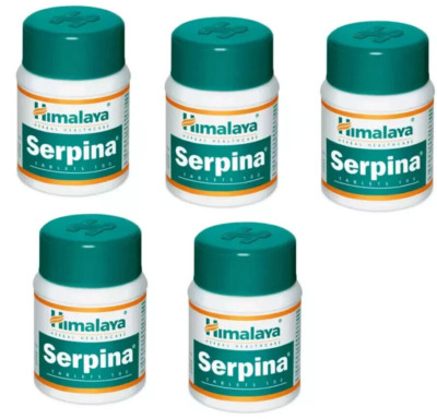 HIMALAYA SERPINA Tablets For Hypertension 5 Box 100 Tabs Each FREE SHIP ...