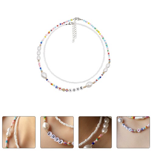2 Pcs Collier De Perles Chaîne Cou Pour Femme Chaînes Manquer | eBay