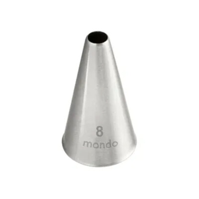 Mondo Stainless Steel #8 Round Piping Tip Icing Cake Decorating Nozzle ...