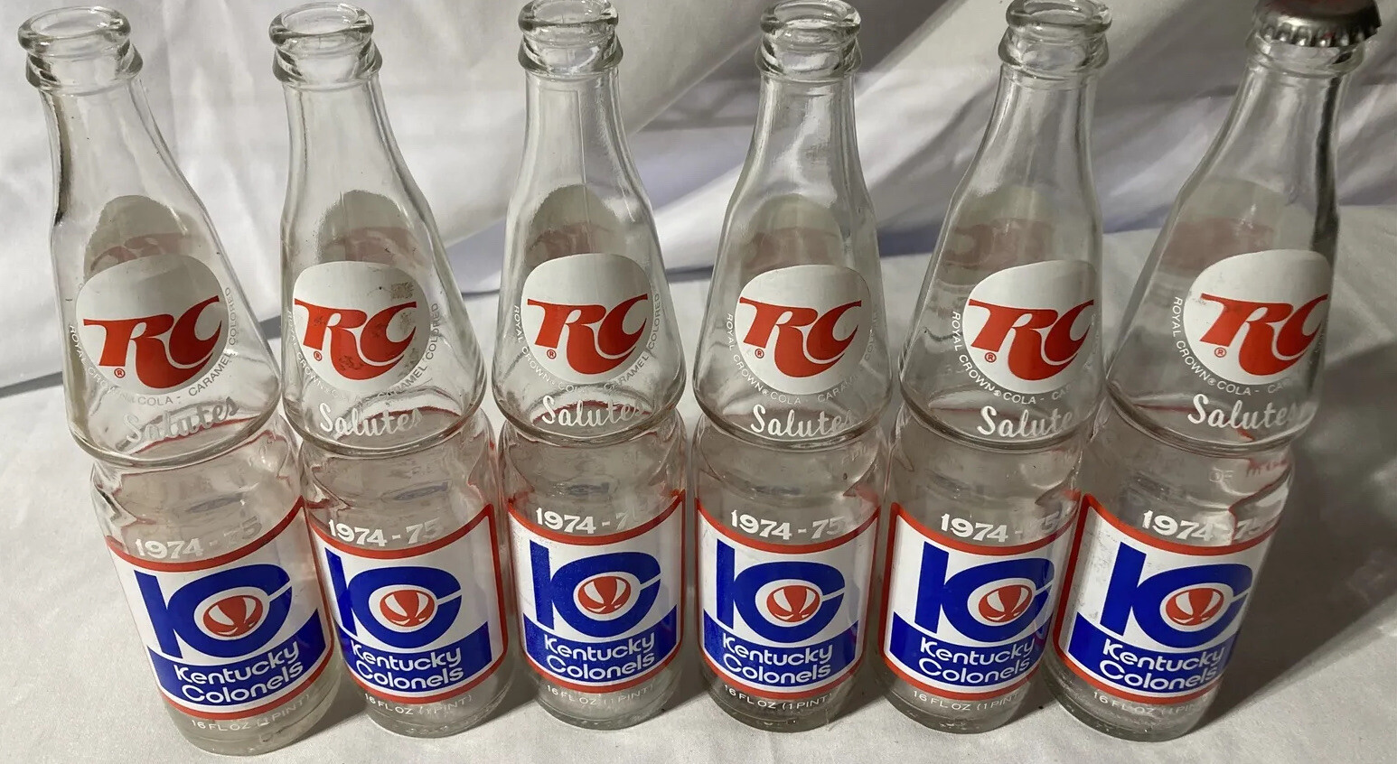 Set of 6 RC Cola Kentucky Colonel Souvenir Bottle 16oz Kentucky ...