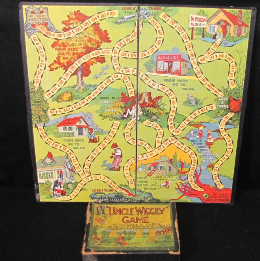 Uncle Wiggly Game~Milton Bradley First Version, Game Board w/Implement ...