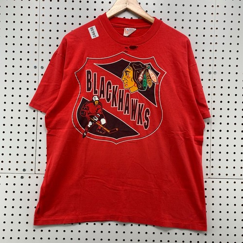 Vintage 90s Chicago Blackhawks Shirt Mens XL Red Single Stitch ...