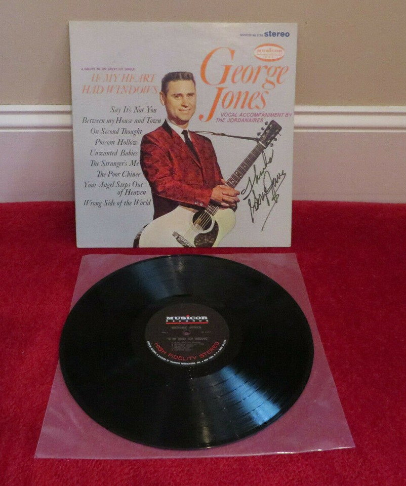 George Jones Autographed Album Signed LP 1968 "If My Heart Had Windows ...