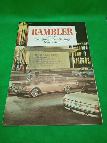 1962 Rambler Full Line Foldout Deluxe Sales Brochure 62 AMC Ambassador ...