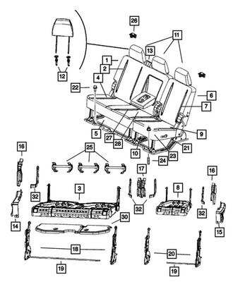 Genuine Mopar Recliner Handle 1NL62DX9AA | eBay