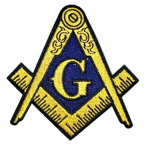 10 MASONIC iron on PATCH ~ FREEMASON SQUARE COMPASS MASON EMBLEM ≈8.5*7 ...