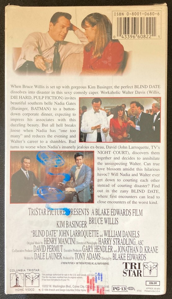 Blind Date (VHS, 1996) - Bruce Willis, Kim Basinger - RARE Unopened VHS 43396608221| eBay