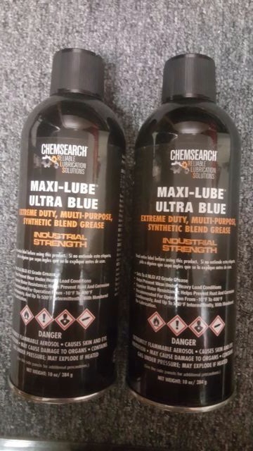 (2) 10oz Chemsearch Maxi-Lube Ultra Blue Extreme Synthetic Blend Grease ...