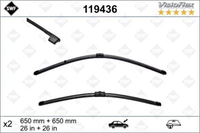 SWF Front Wiper Blade 2pcs 650 650 mm 26/26" Fits PORSCHE 955 VW ...