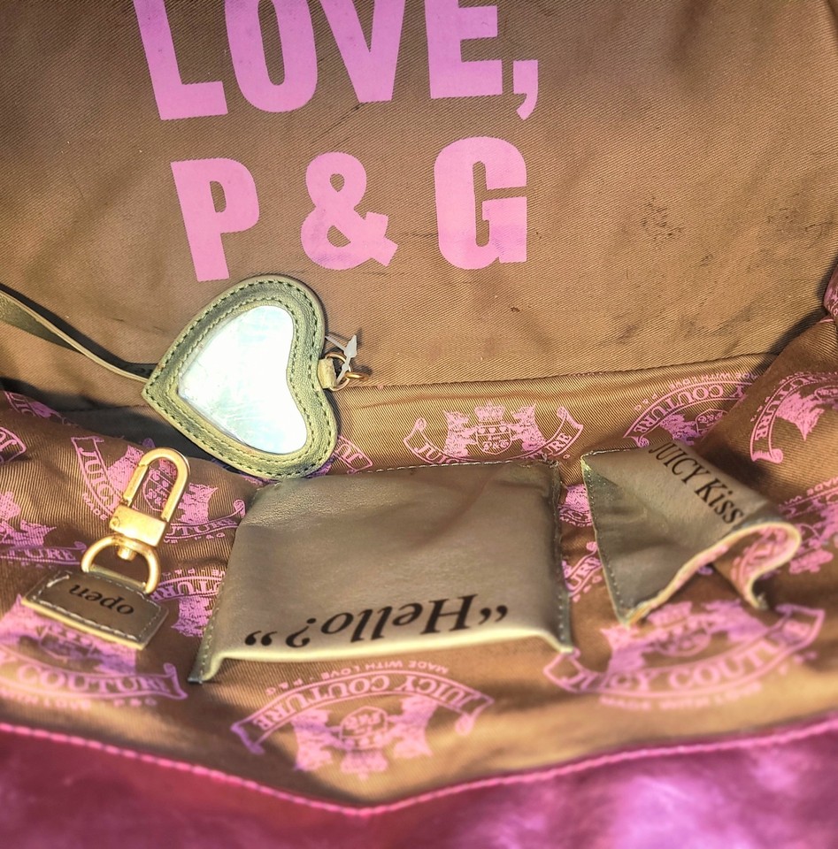 Vintage 2004 🩷 P&G Juicy Couture Metallic Pink RARE Y2K Tote Bag / Pet Carrier | eBay