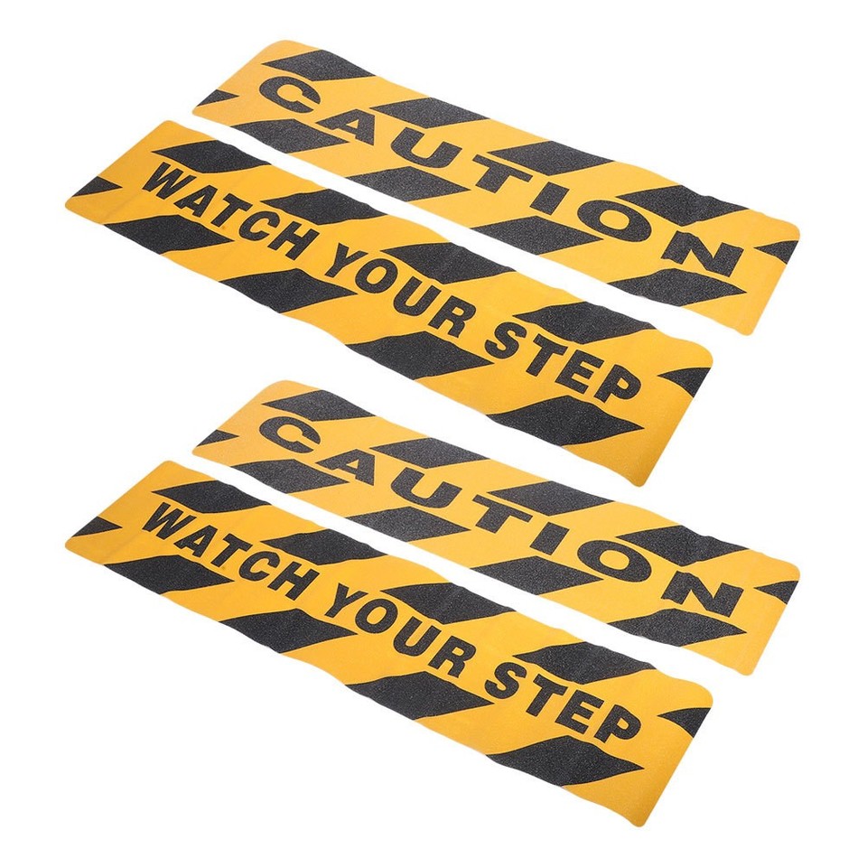 4pcs Watch Your Step Caution Sticker Non-Slip Safety Stair Warning Sign ...