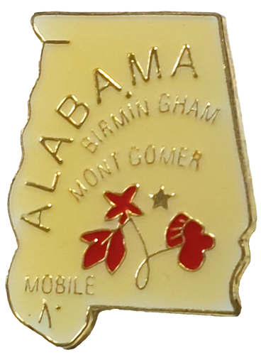 Alabama State Birmingham/Montgomery/Mobile) Floral (Off White) Lapel ...