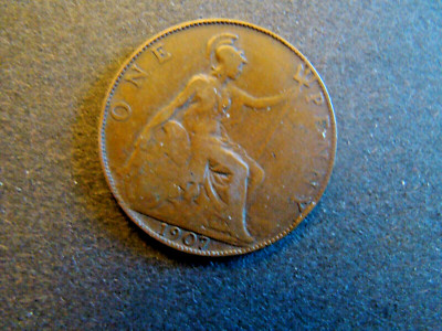 1907 Edwardvs VII DEI GRA Britt Large One Penny Coin, UK | eBay