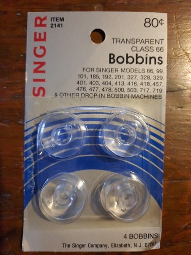 Vintage Singer Bobbins Class 66 Transparent Models Drop-In Bobbin ...