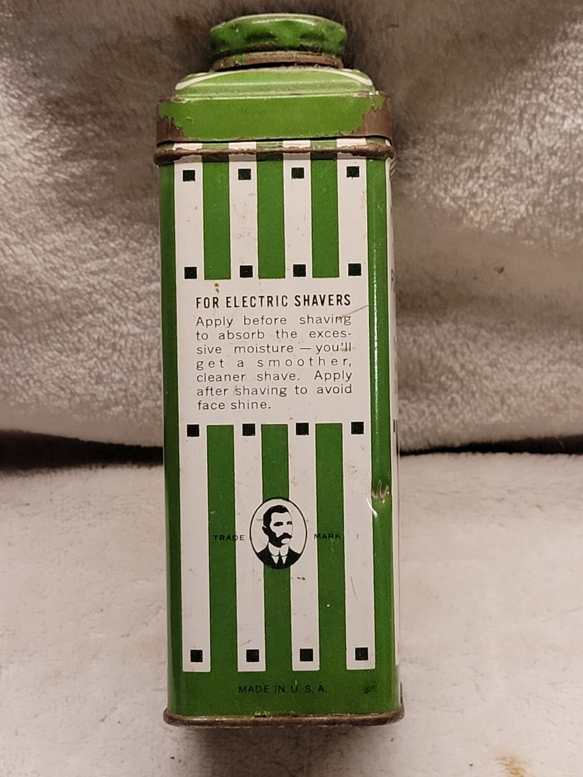 Mennen Talcum Powder For Men Green And White Striped Tin | eBay