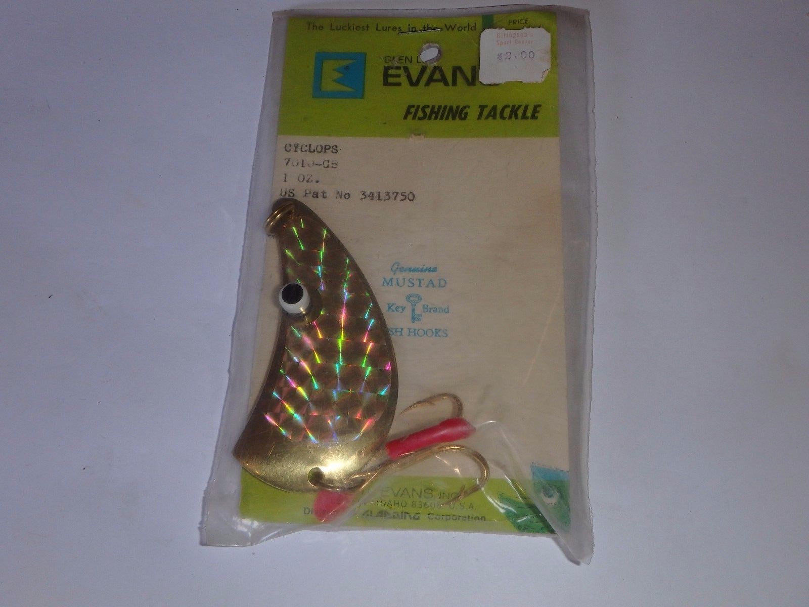 Vintage Glen Evans Fishing Lure Cyclops 1 oz Gold | eBay