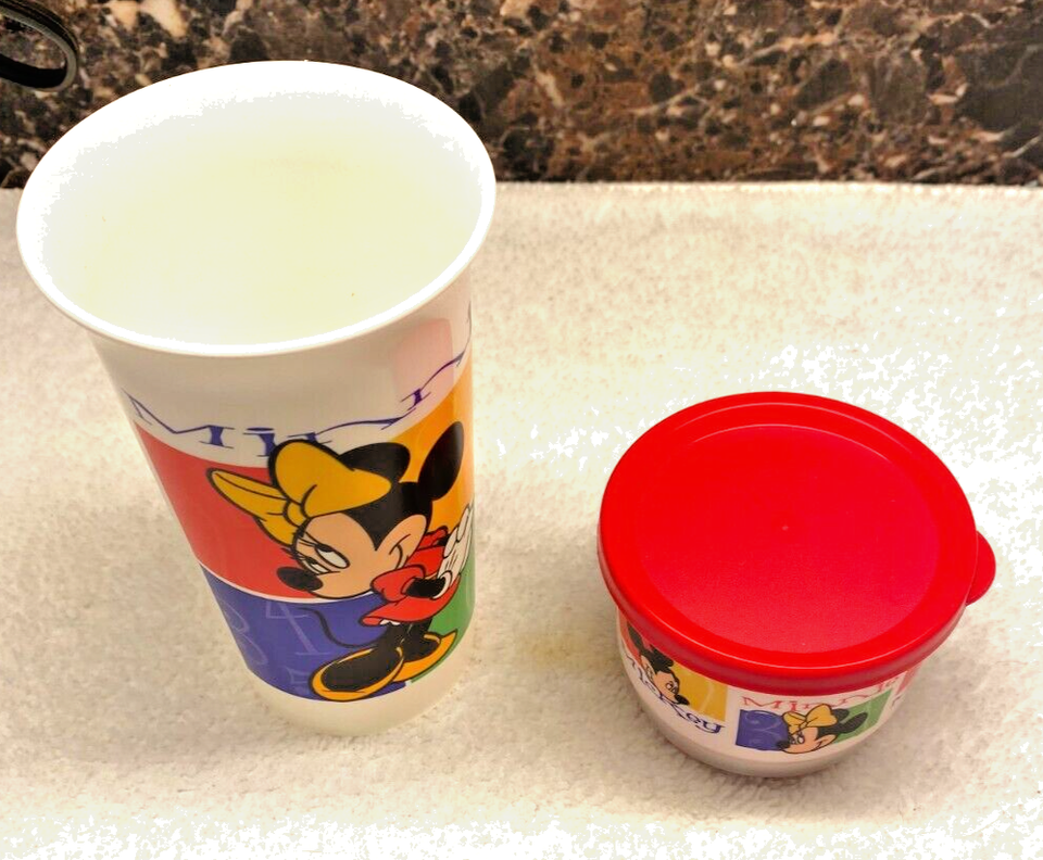 TUPPERWARE Snack Cups Set 1 Bowls 4 oz & 1 Tumbler Disney Mickey Mouse ...