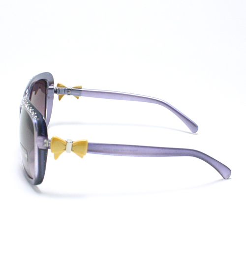 SQUARED RHINESTONE Women's Sunglasses CUTE BOW RIBBON Side Decor | eBay