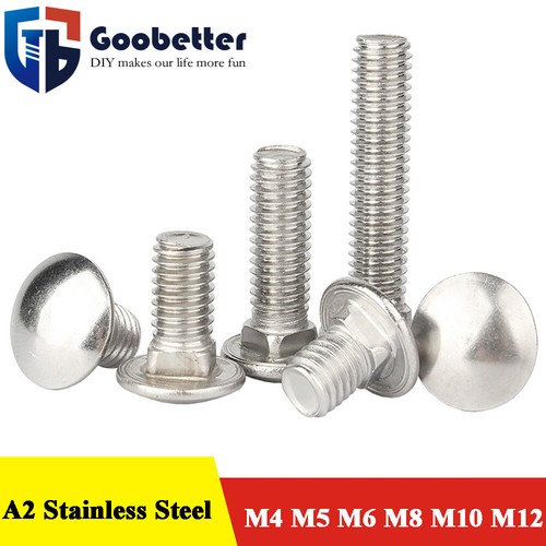 Carriage Bolts Cup Square Dome Neck Screw A2 Stainless Steel M4 M5 M6 ...