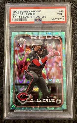 2024 TOPPS CHROME AQUA LAVA REFRACTOR #44 ELLY DE LA CRUZ ROOKIE RC ...