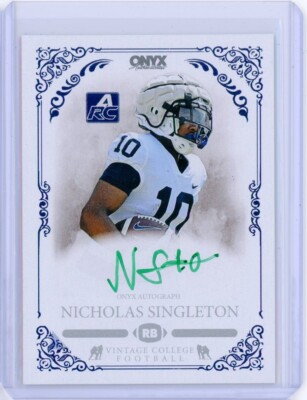 2022 ONYX Vintage College NICHOLAS SINGLETON On-Card AUTO Autograph RC ...